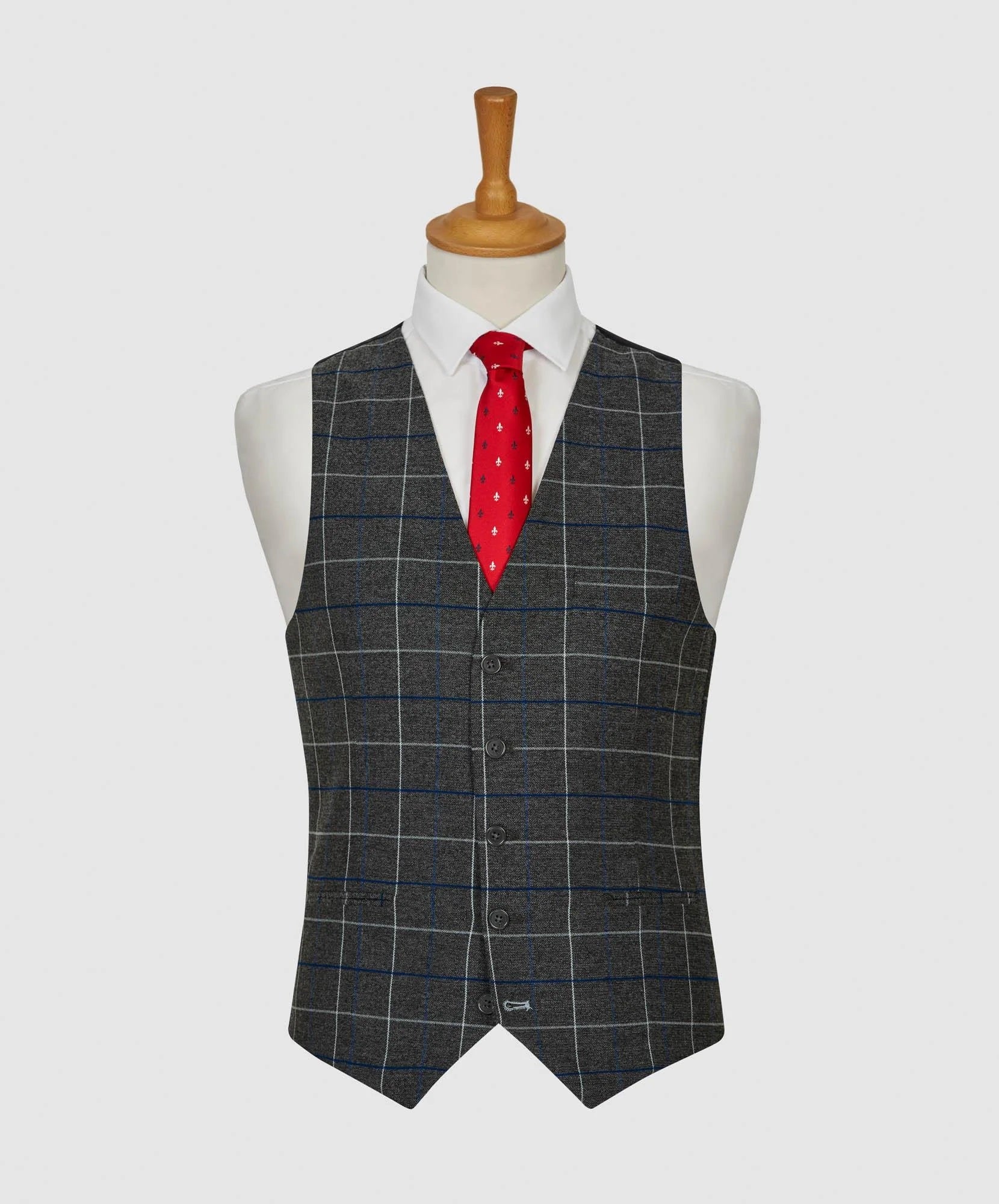 Bold check waistcoat grey – MJ's Menswear Derry