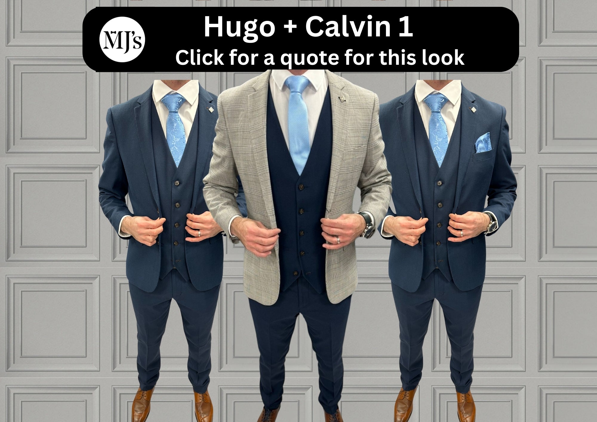 Hugo Grey + Calvin Navy Hire Wedding Quotation 1 – MJ's Menswear Derry