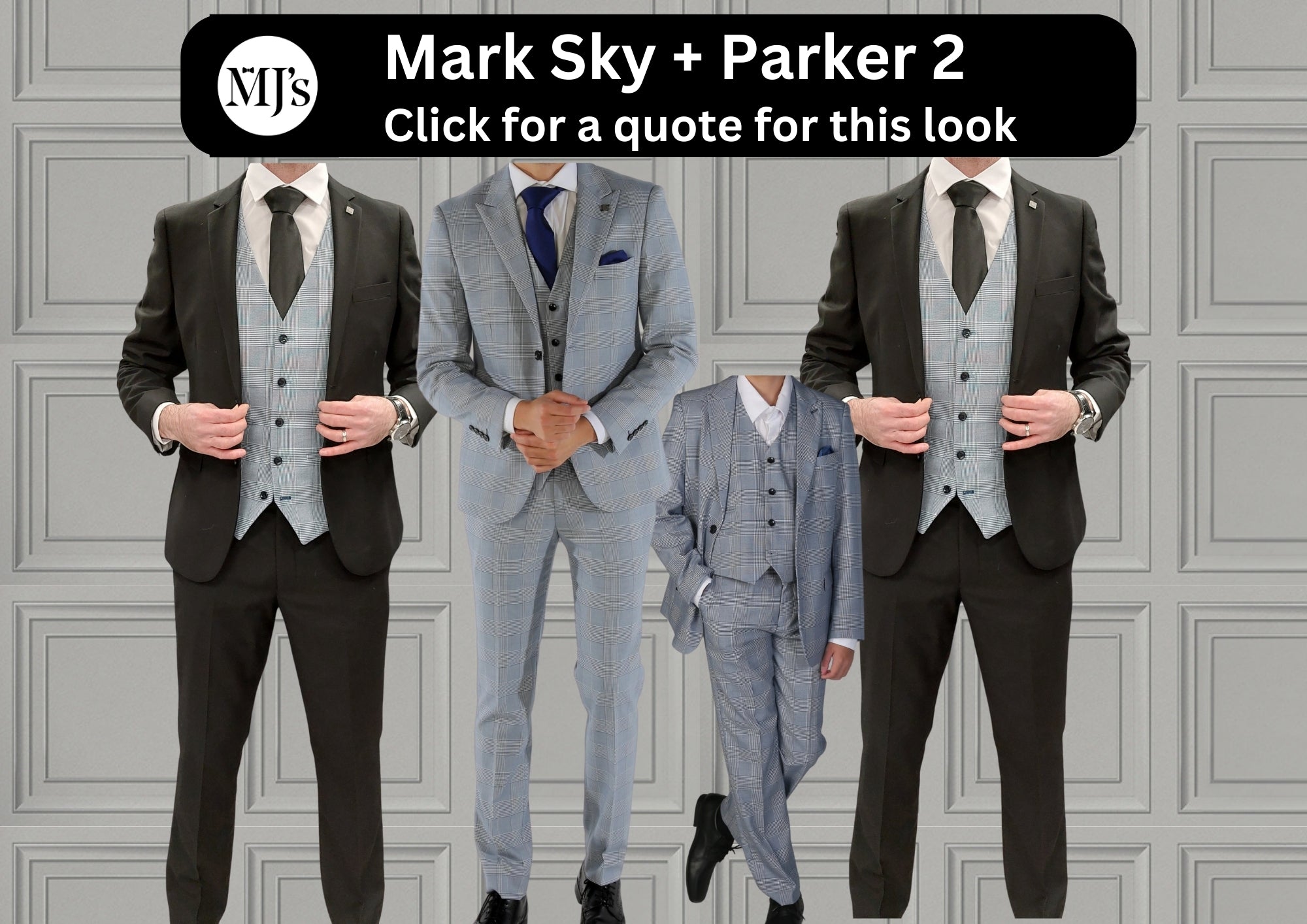Mark Sky Blue + Parker Black Wedding Quotation 2 – MJ's Menswear Derry