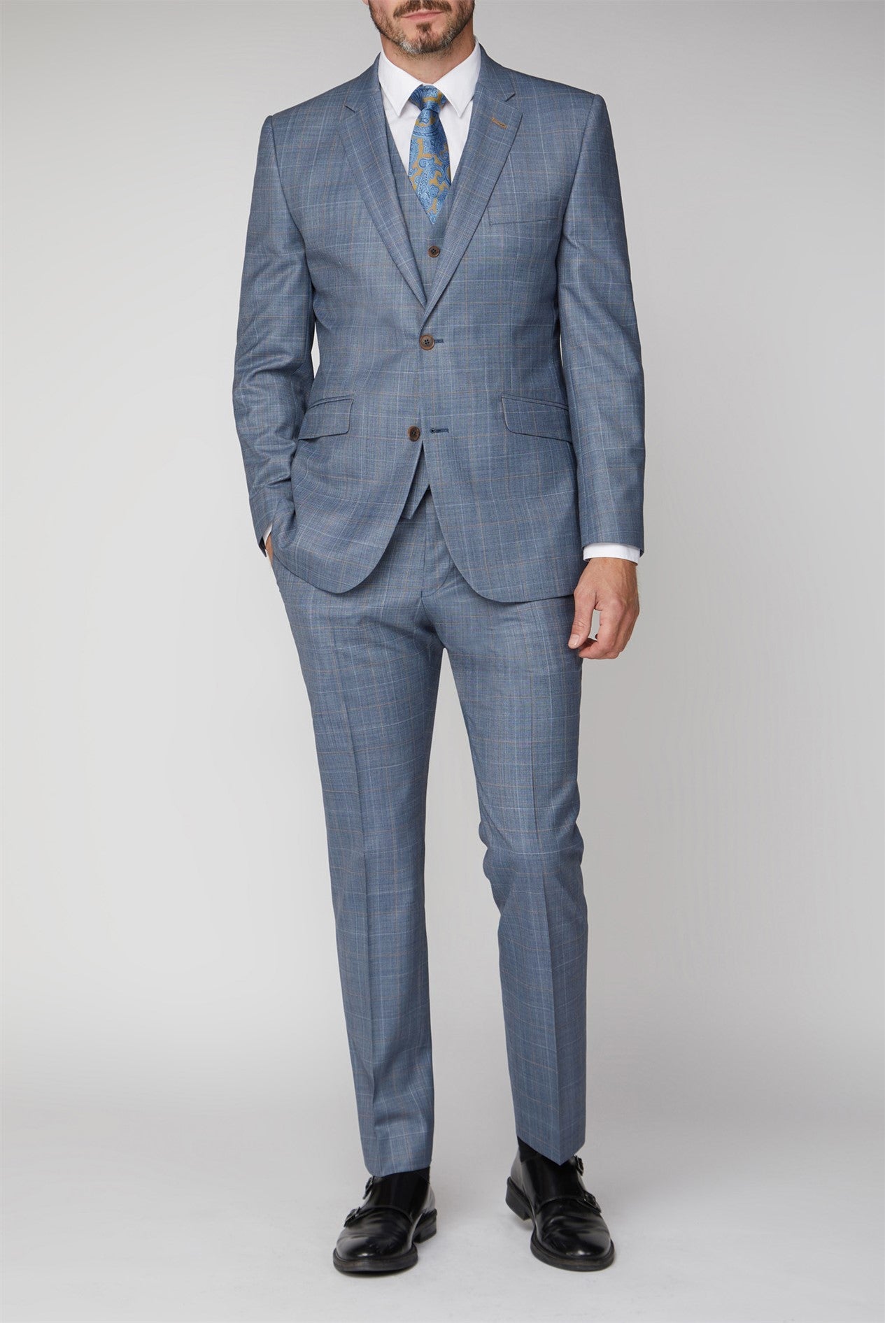 Scott Light Blue Check Trouser – MJ's Menswear Derry
